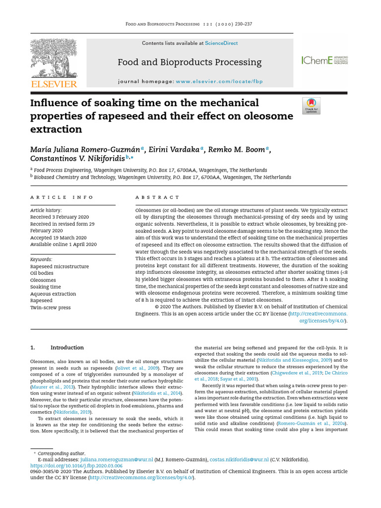 Influence of Soaking Time On The Mechanical Prope-Wageningen University ...