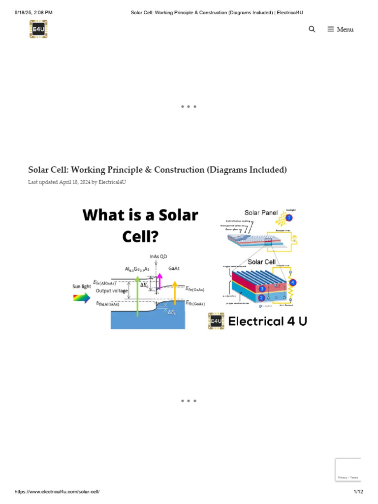 Solar Cell - Working Principle & Construction (Diagrams Included ...
