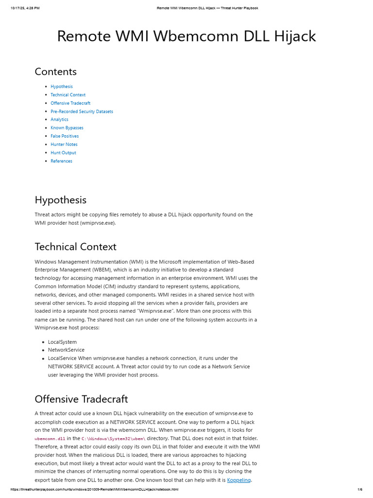 WMI Wbemcomn DLL Hijack Analysis | PDF | Zip (File Format) | Software Engineering