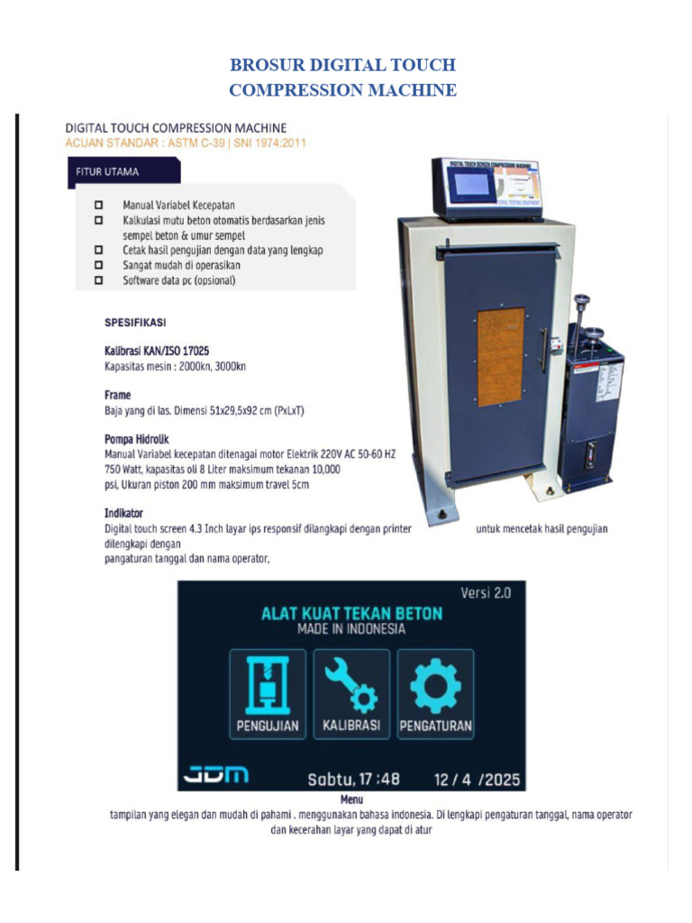 Brosur Digital Touch Compression Machine | PDF
