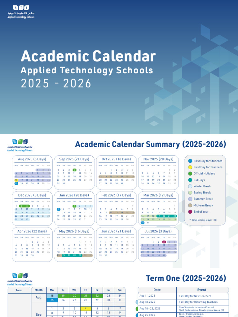 ATS Academic Calendar 2025-2026 | PDF | Schools