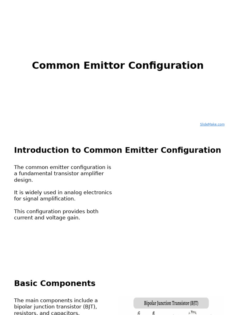 Common Emitter Amplifier Overview | PDF | Bipolar Junction Transistor ...