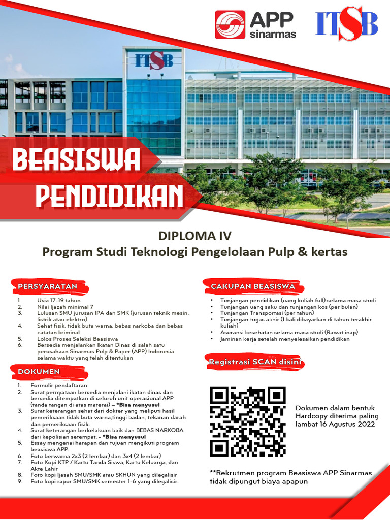 Beasiswa APP Sinarmas untuk Lulusan SMU/SMK | PDF