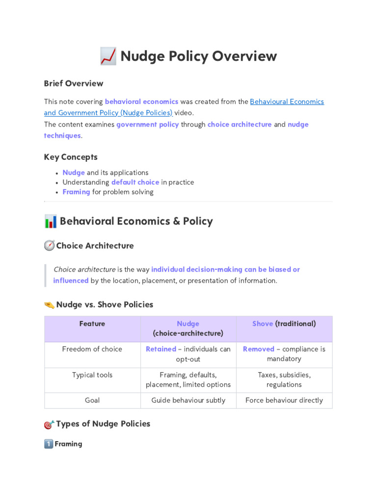 Nudge Policies in Behavioral Economics | PDF | Policy | Cost–Benefit ...