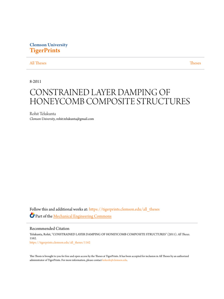 Constrained Layer Damping of Honeycomb Composite Structures Fslxsxye36 ...