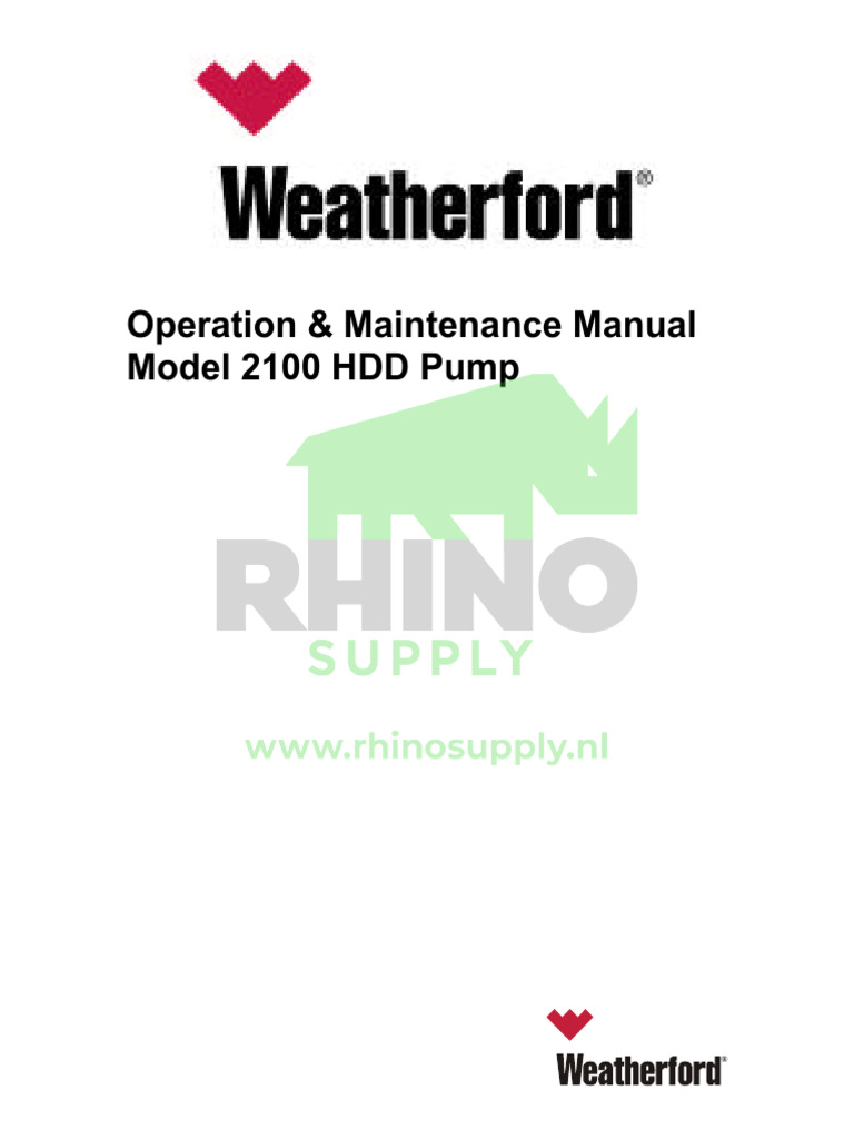 2100 HDD Pump Operation Manual | PDF | Pump | Piston
