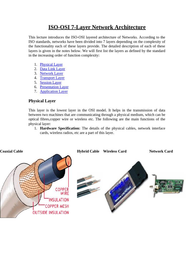 Osi Network Layer Arch. | PDF | Computer Network | Osi Model