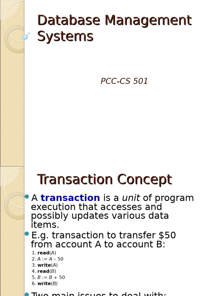DBMS Transactions 3 | PDF | Database Transaction | Data Management Software