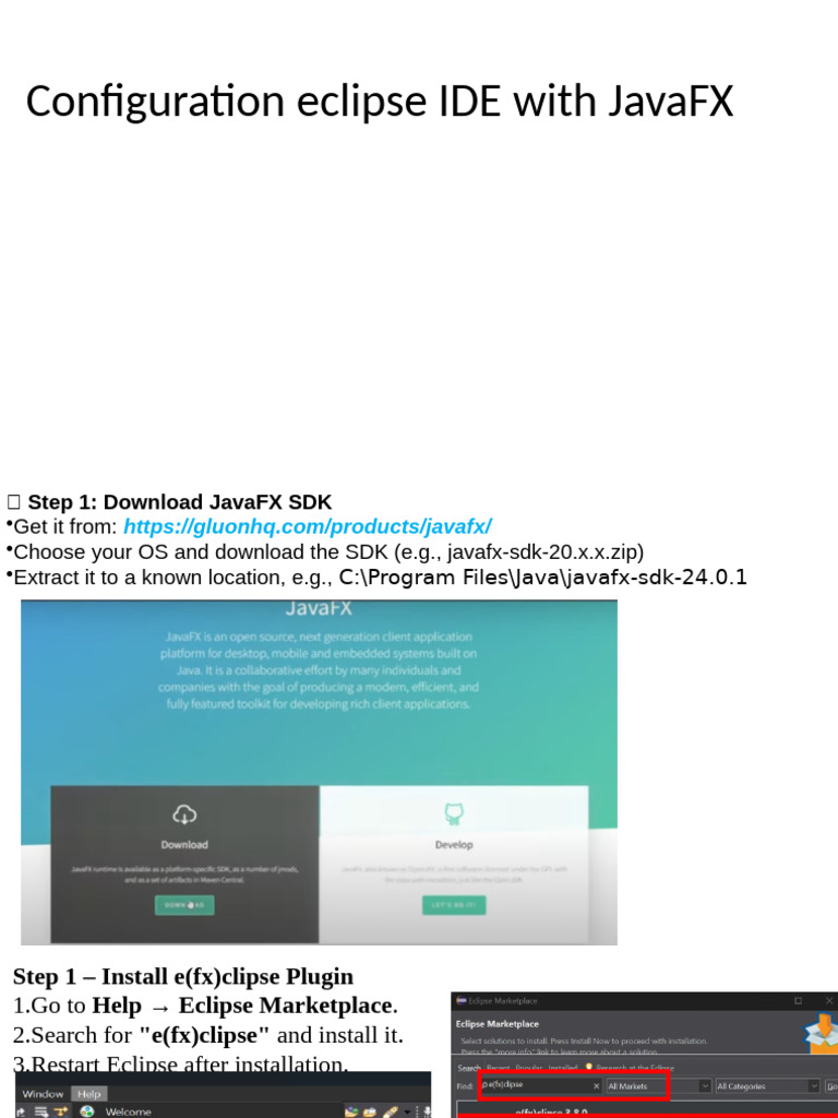 Configuration Eclipse With JavaFX | PDF | Eclipse (Software) | Java (Programming Language)