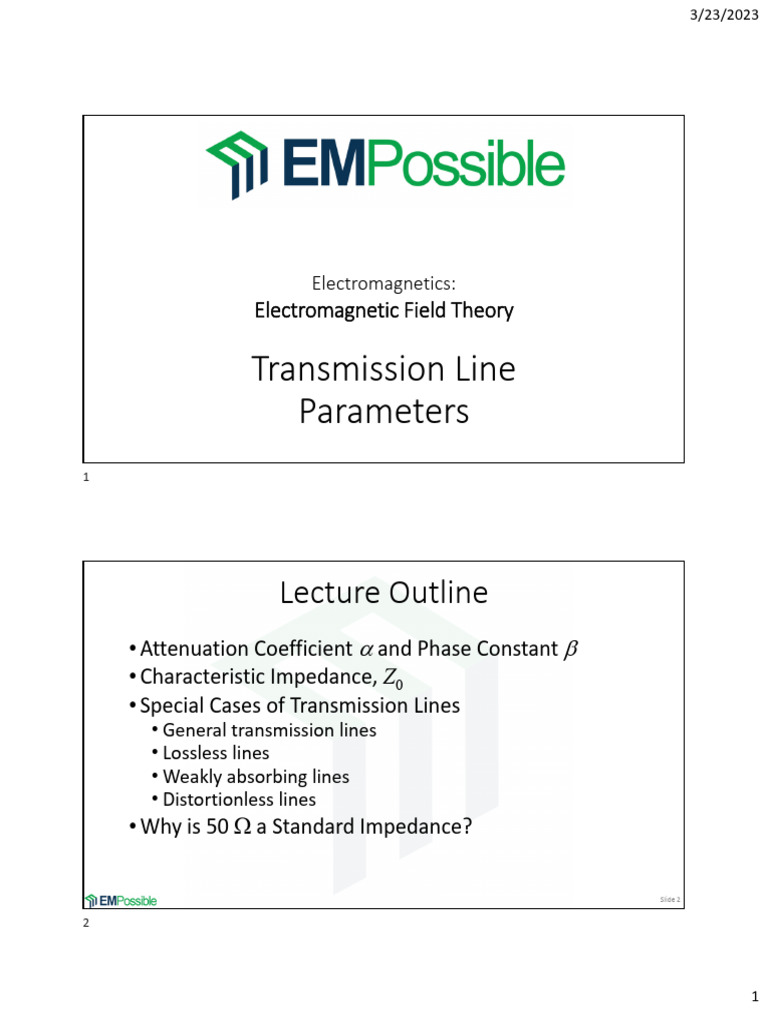 Transmission Line Parameters Explained | PDF | Transmission Line ...