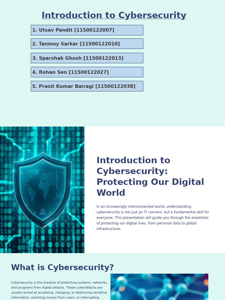 Introduction To Cybersecurity Protecting Our Digital World | PDF ...