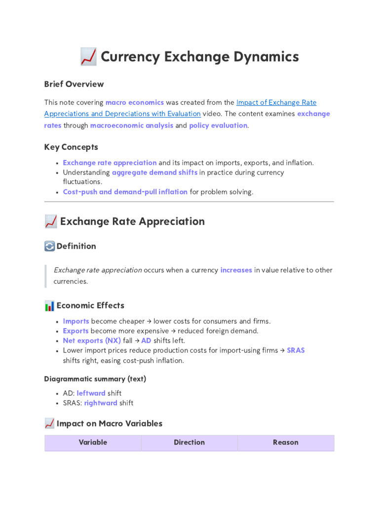 Impact of Exchange Rate Appreciations and Depreciations With Evaluation ...