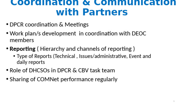 (Coordination - Communication With Partners | PDF
