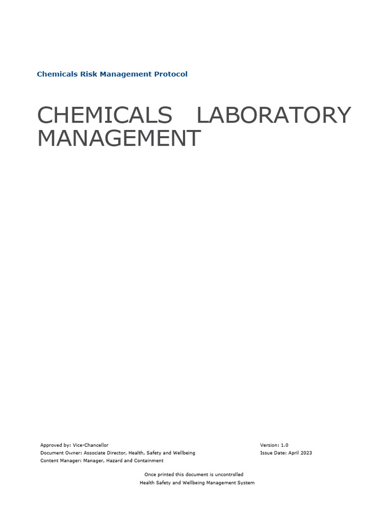 Chemicals Laboratory Management | PDF | Dangerous Goods | Laboratories