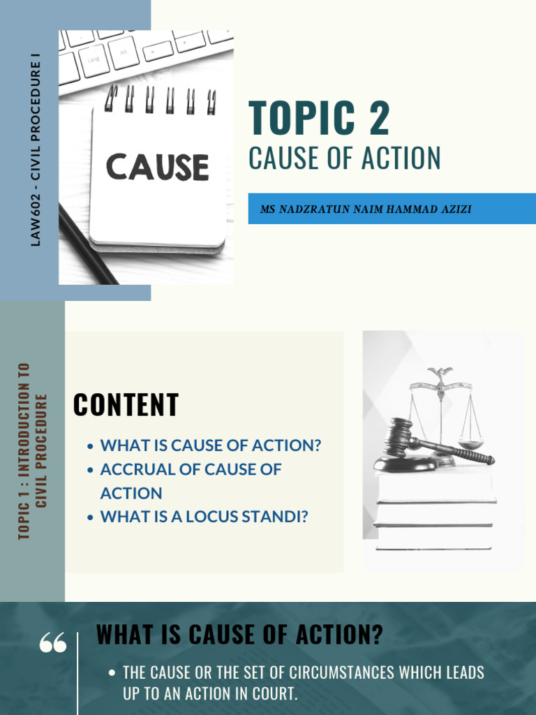 Topic 2 Cause of Action | PDF | Cause Of Action | Standing (Law)