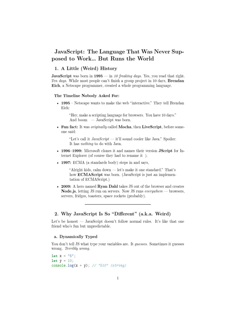 HIstory Note | PDF | Java Script | Computer Programming