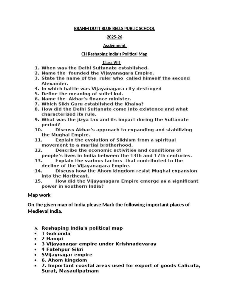 Reshaping Indias Political Map Class 8 1 | PDF