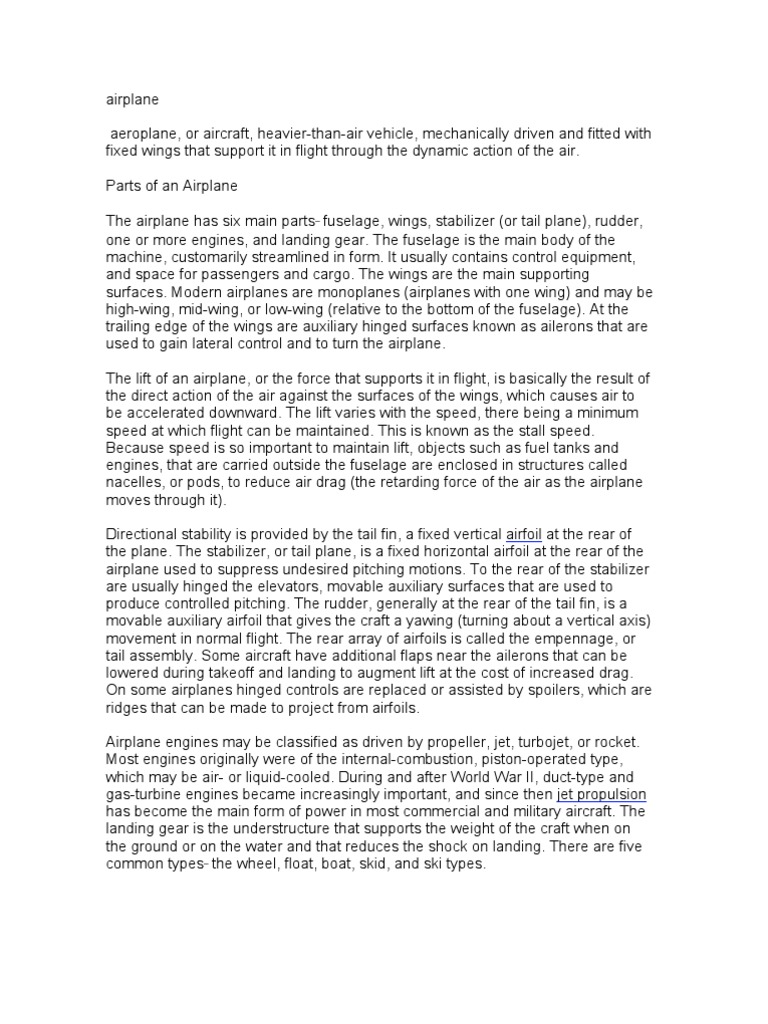 Airplane Facts | PDF