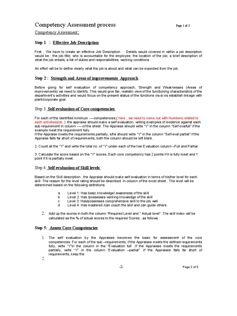 Competency Assessment Process | PDF | Competence (Human Resources ...