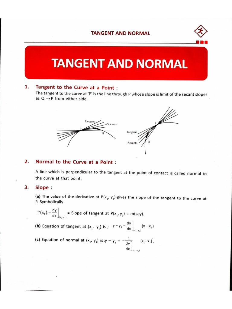 Tangent and Normal | PDF