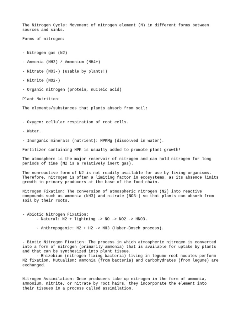 06 Ecosystems NitrogenCycle | PDF | Nitrate | Nitrogen