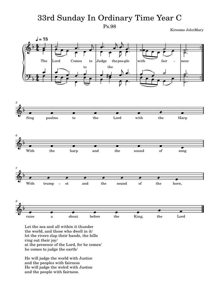 33rd Sunday Ordinary Time Year C | PDF | Christian Worship And Liturgy ...
