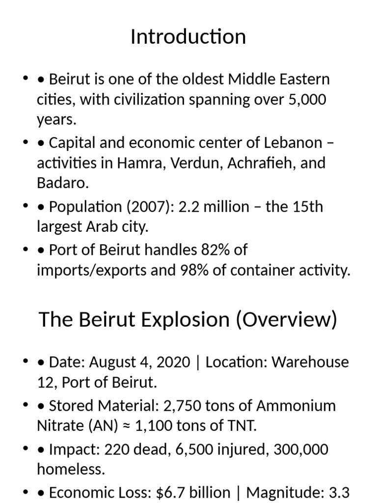 Beirut Explosion: Causes and Impact Analysis | PDF | Air Pollution