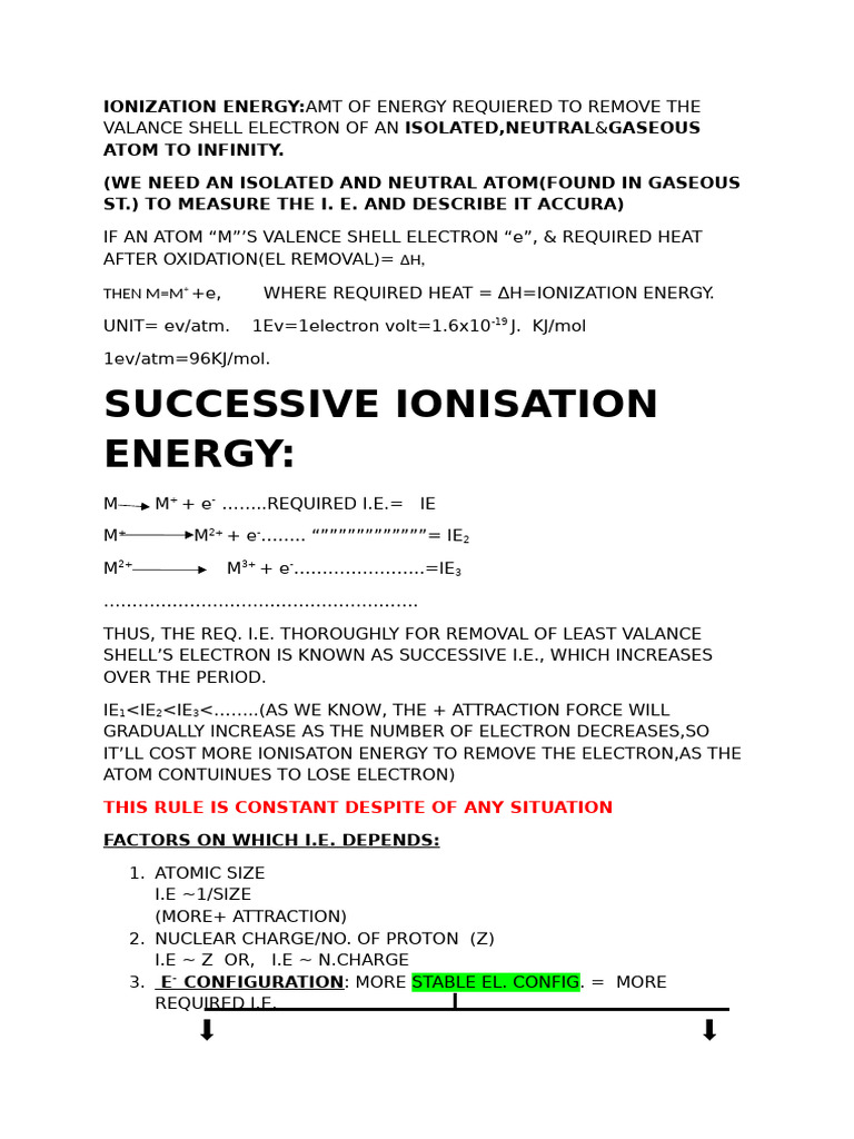 Ionisation Potential | PDF