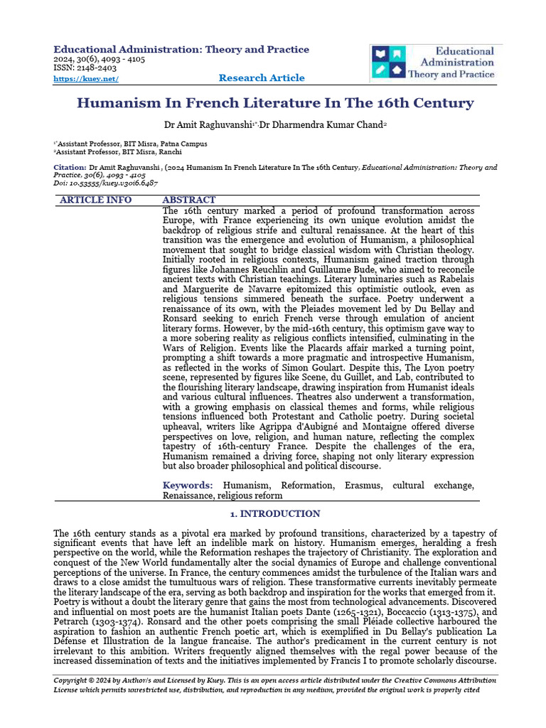 Vol. 30 No. 6 2024june Educational Administration Theory and Practice 1 1 | PDF | Humanism ...