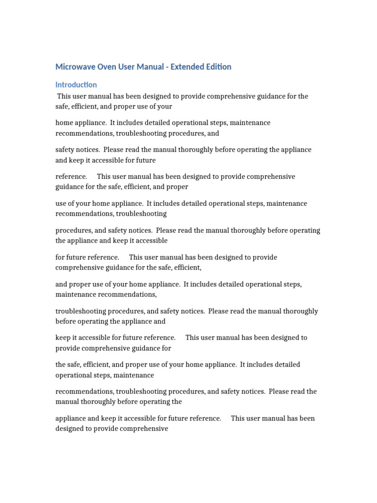 Microwave Oven User Manual Guide | PDF | Ac Power Plugs And Sockets ...