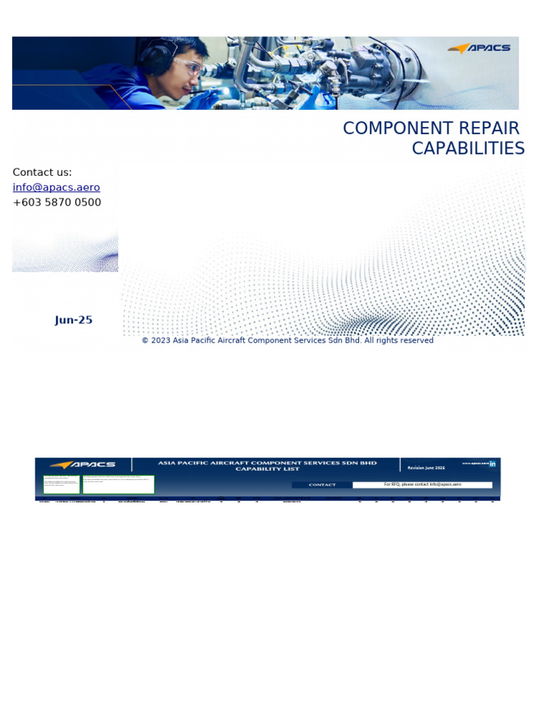 Asia Pacific Aircraft Component Services | PDF | Aircraft ...
