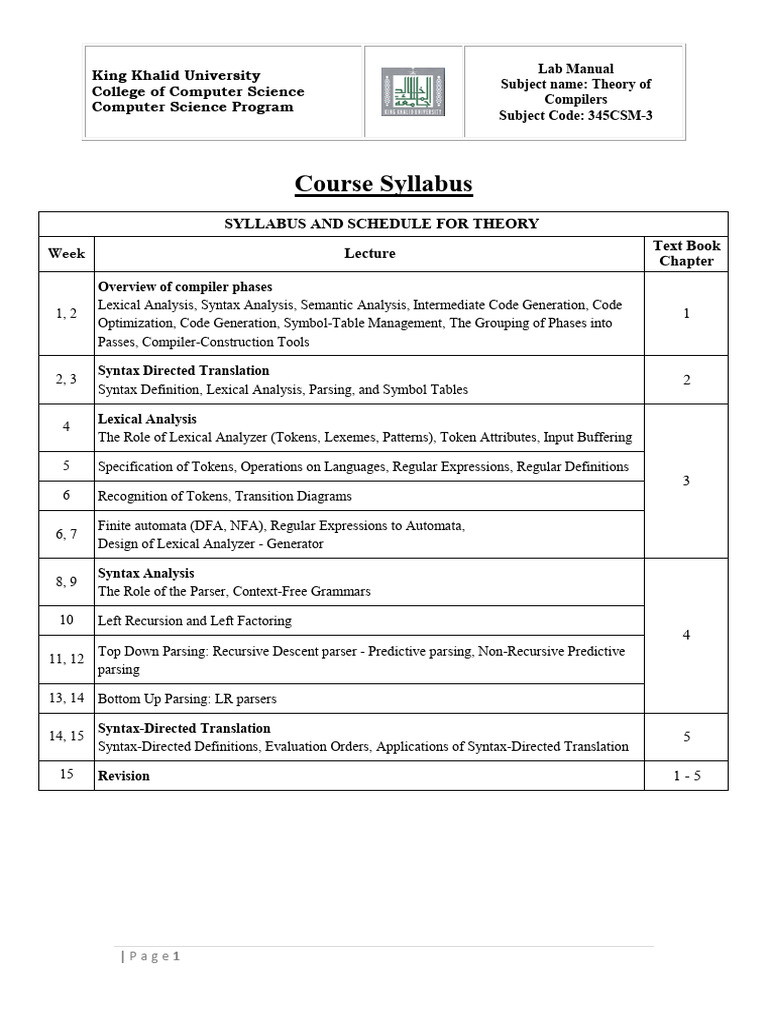345CSM Lab Manual | PDF | Parsing | Compiler