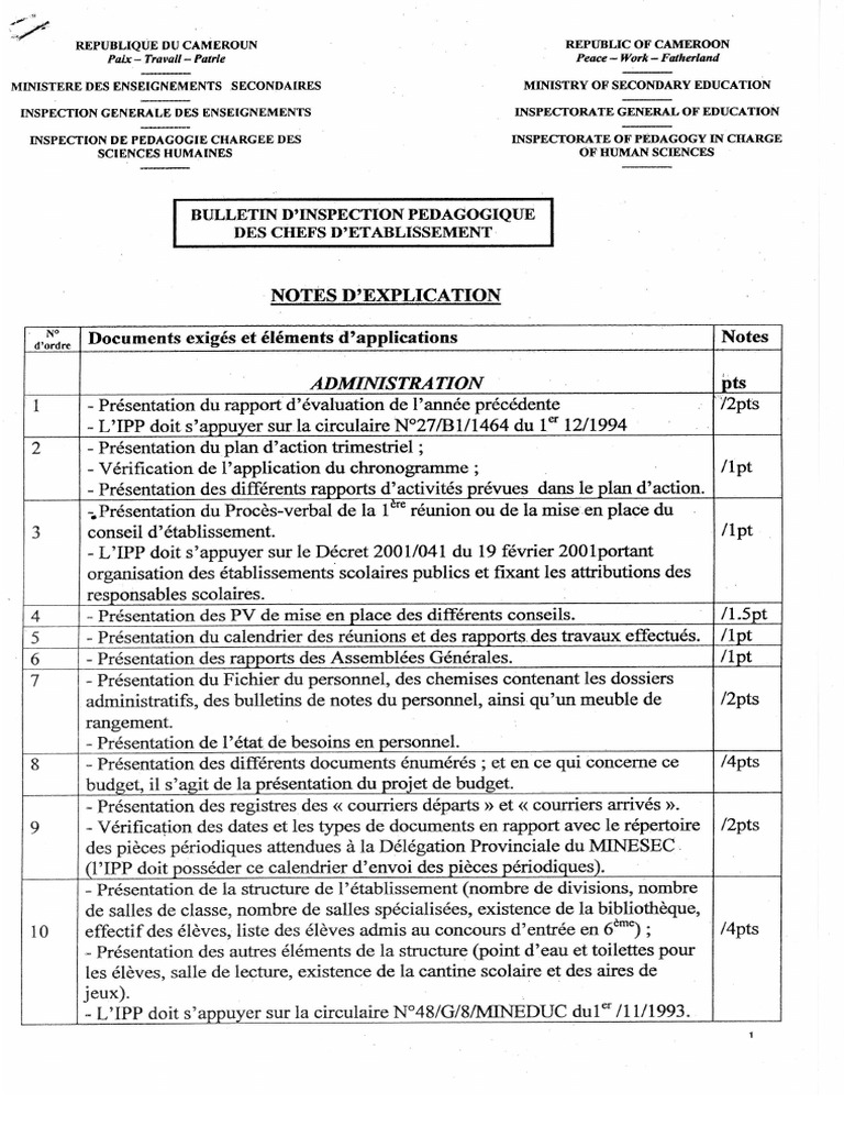 Bulletins d'Inspection | PDF