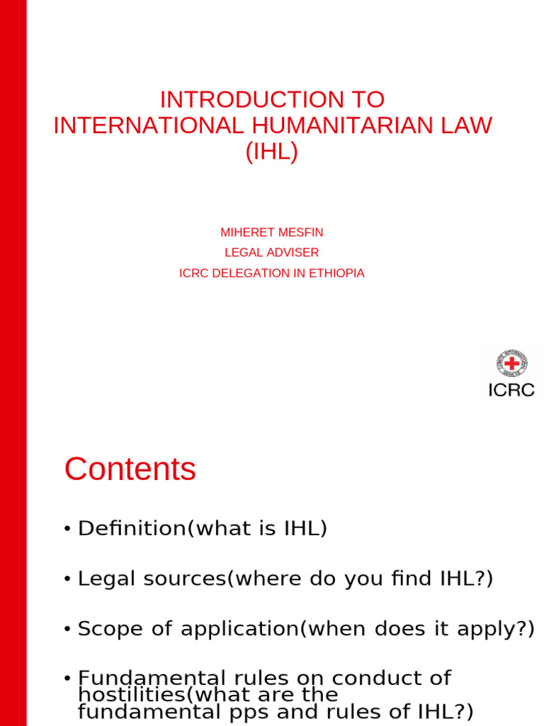 Introduction To IHL | PDF | International Humanitarian Law | Violence