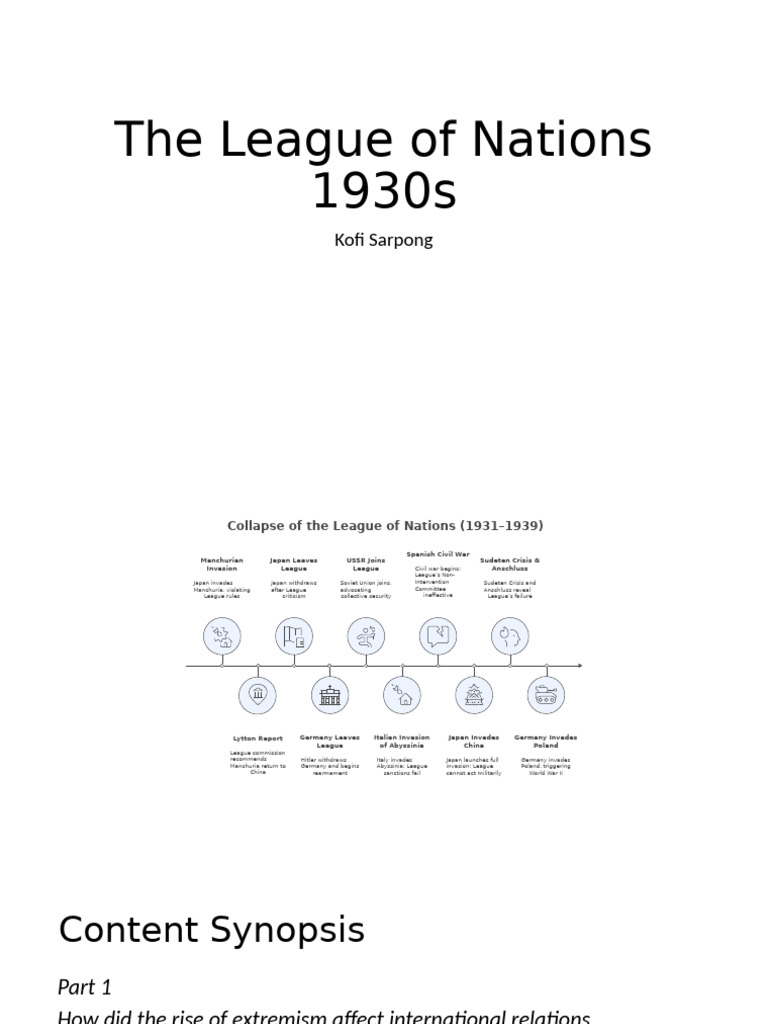 History League of Nations in The 1930s | PDF | League Of Nations ...