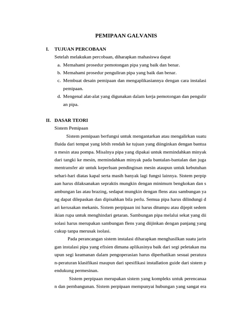Laptap Pemipaan Galvanis Kel 2 | PDF