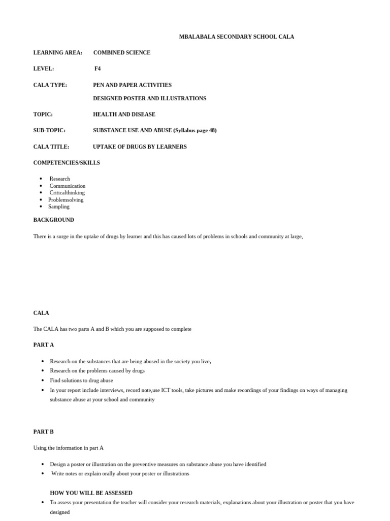 CALA_-_1 | PDF | Educational Technology | Substance Abuse