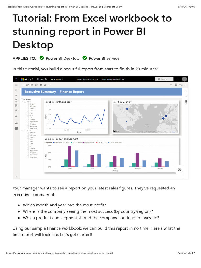 Create Power BI Report from Excel | PDF | Microsoft Excel | Software