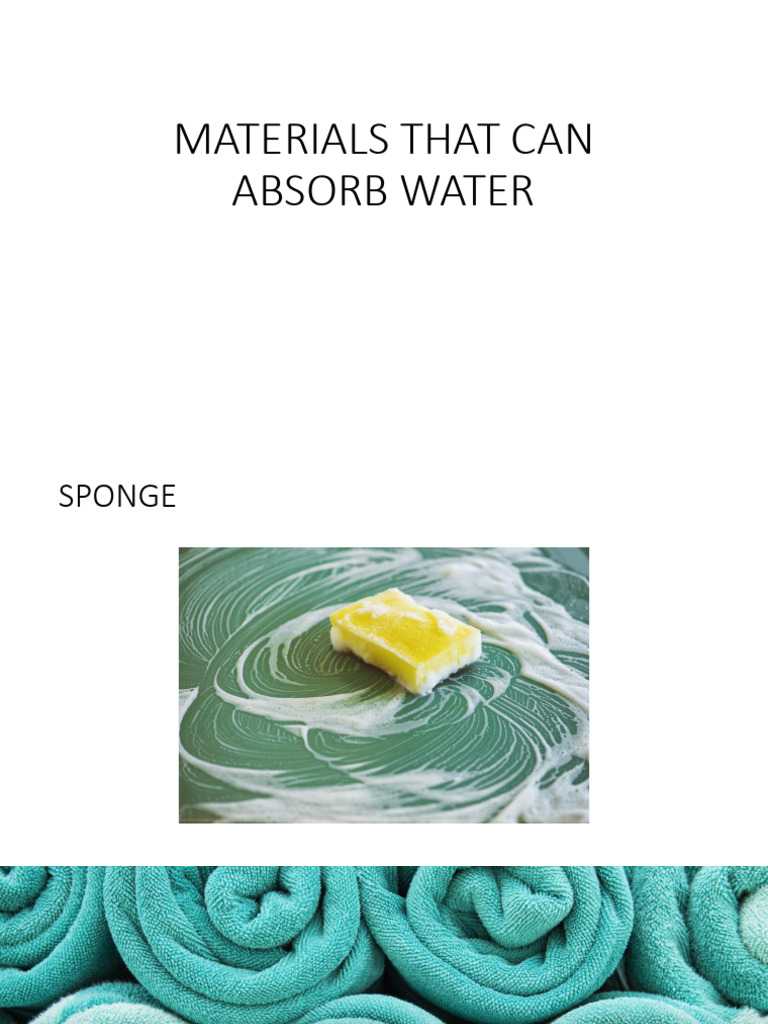 Water-Absorbing vs. Non-Absorbing Materials | PDF