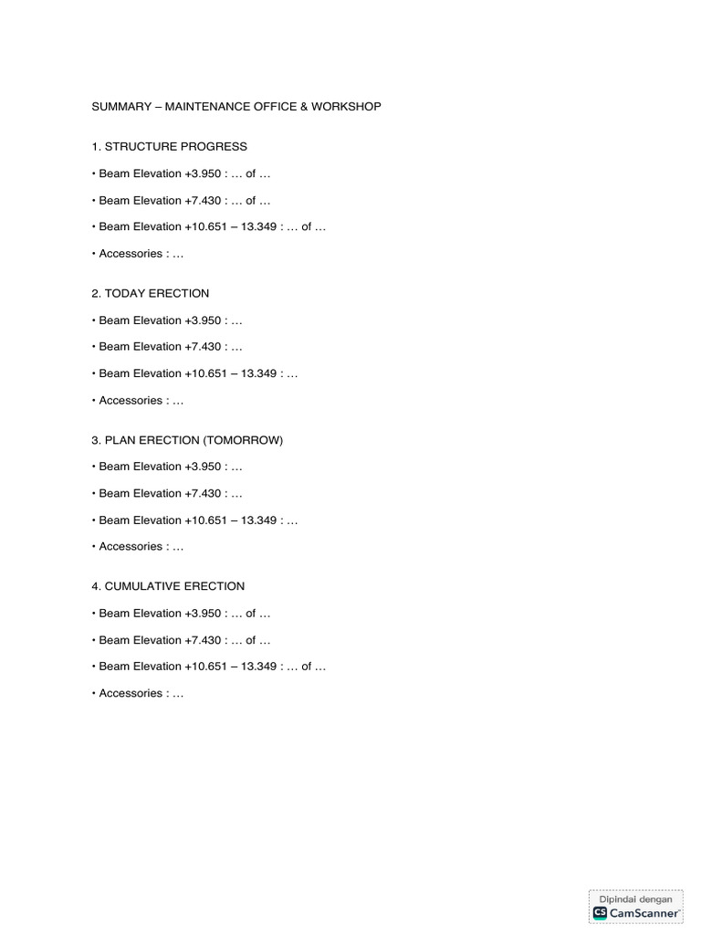Summary Maintenance Office Workshop | PDF