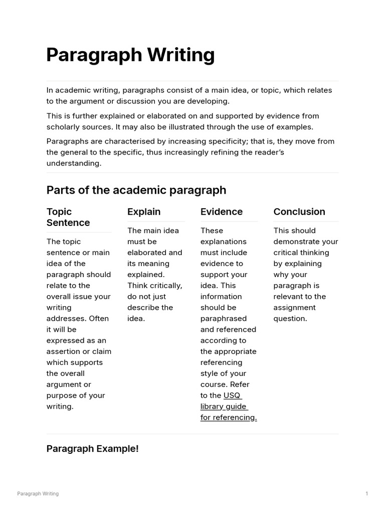 Academic Paragraph Structure Guide | PDF | Idea | Paragraph