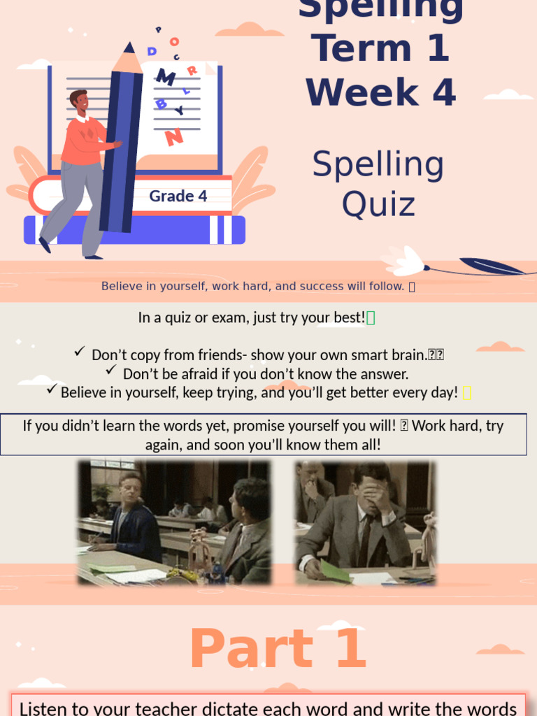 Spelling Quiz Term1 Week4 | PDF