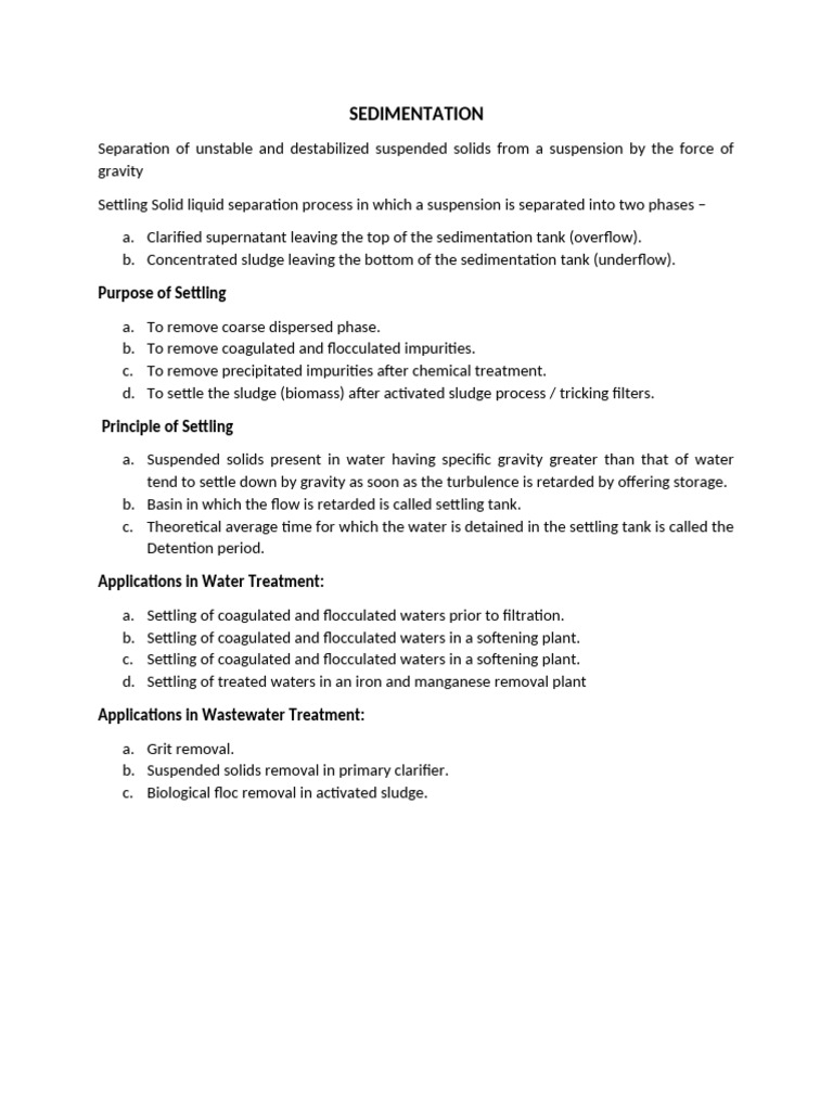 SEDIMENTATION New-1 | PDF | Chemical Engineering | Environmental Engineering