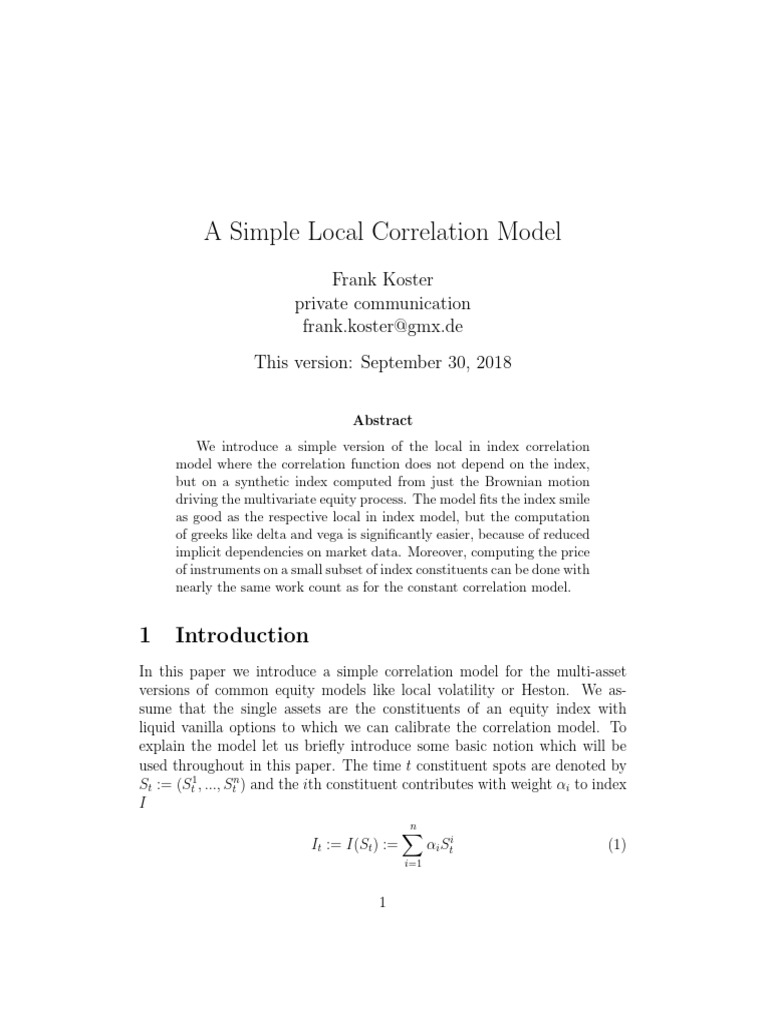 Local Correlation With Brownian Paths | PDF | Greeks (Finance) | Applied Mathematics