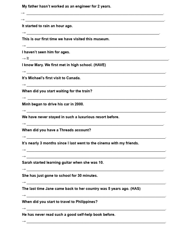 Rewrite Present Perfect | PDF