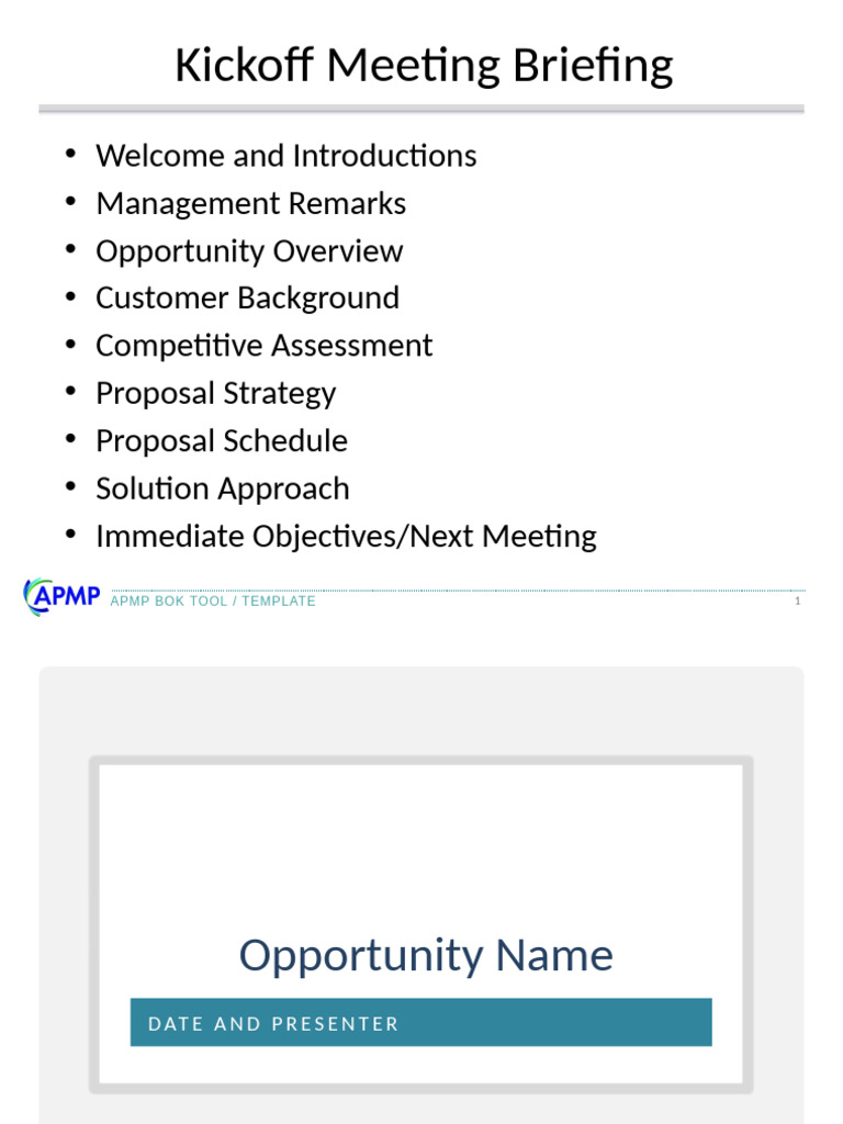 Kickoff Meeting Briefing | PDF | Business