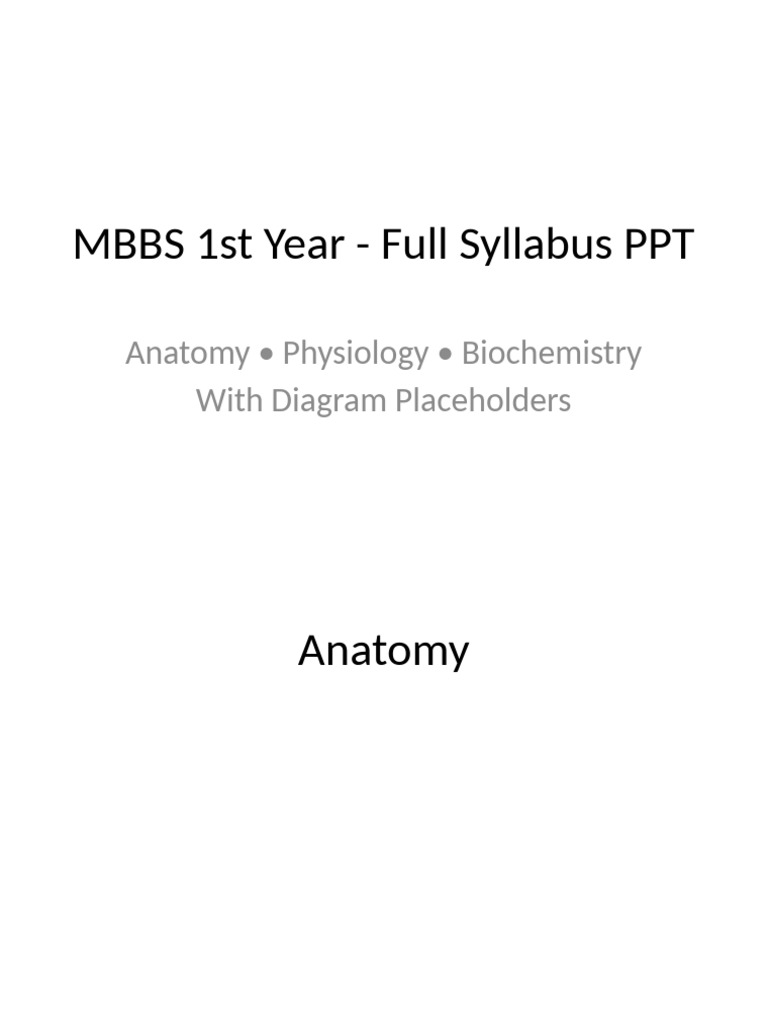 MBBS 1st Year Syllabus Overview | PDF | Biochemistry | Chemistry
