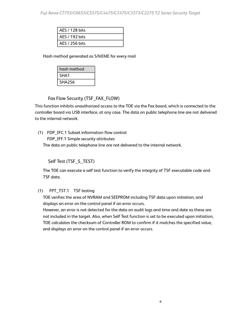 Fuji Xerox T2 Series Security Overview | PDF