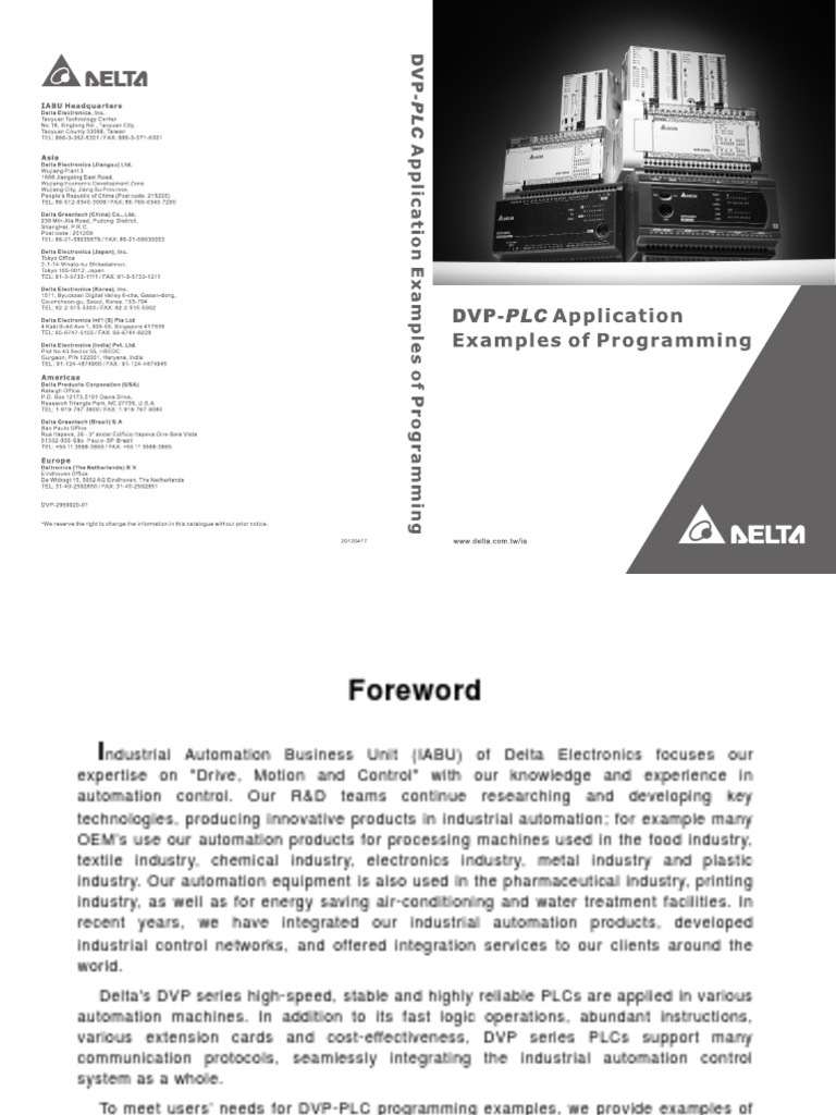 DVP PLC Programming Exampls | PDF | Automation | Programmable Logic Controller