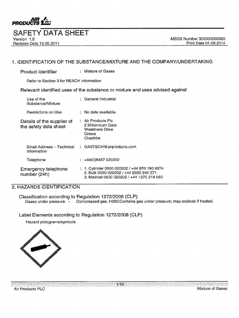 50ppm SO2 in Nitrogen | PDF